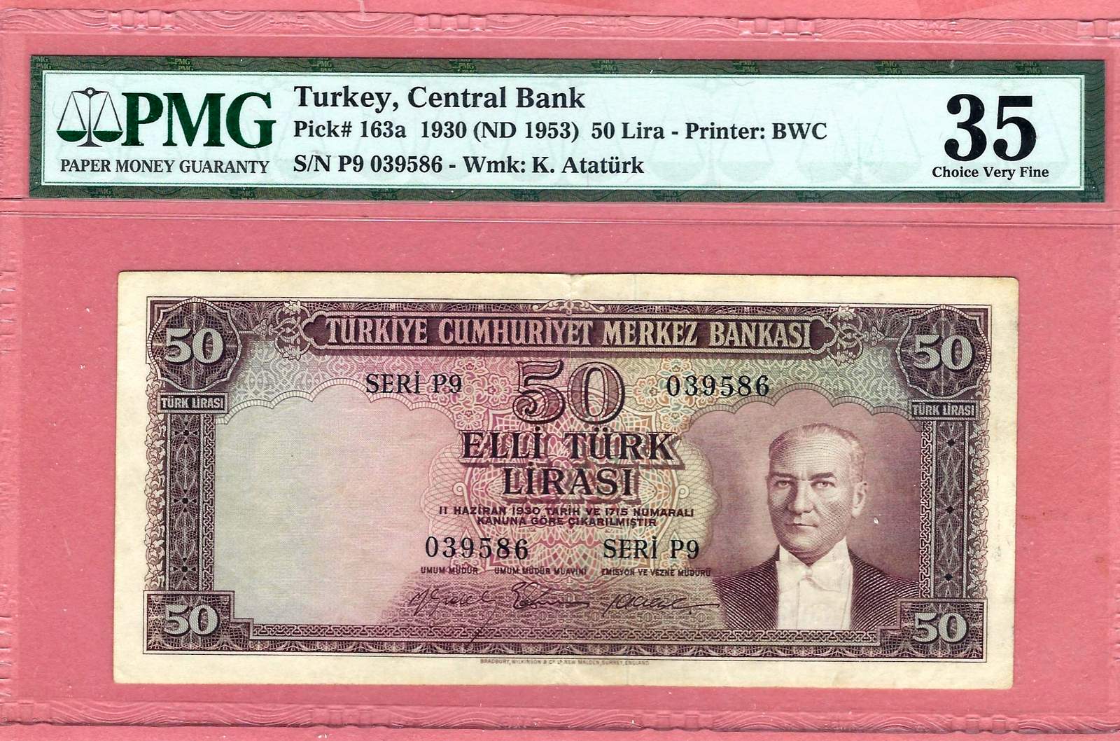 5. EMİSYON 3. TERTİP 50 TL P9 PMG SERTİFİKALI 35 ÇT - trakyakoleksiyon.com