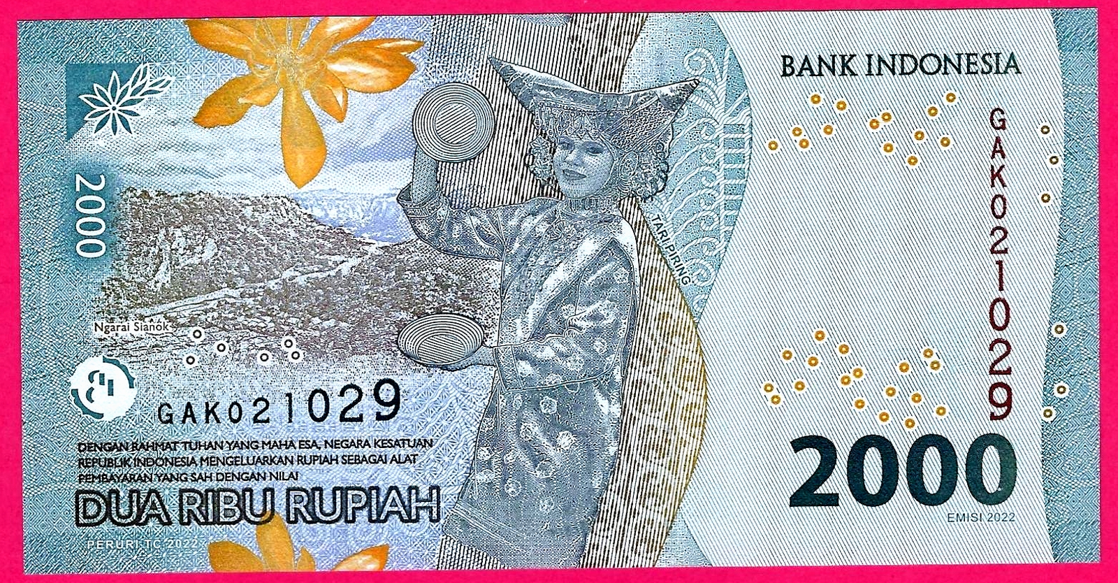 Indonesia 2000 Rupiah P New 2022 UNC New Design - trakyakoleksiyon.com