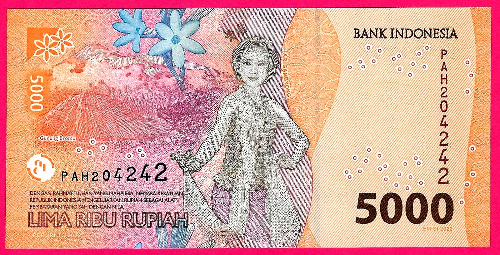 Indonesia 5000 Rupiah P New 2022 UNC New Design - trakyakoleksiyon.com