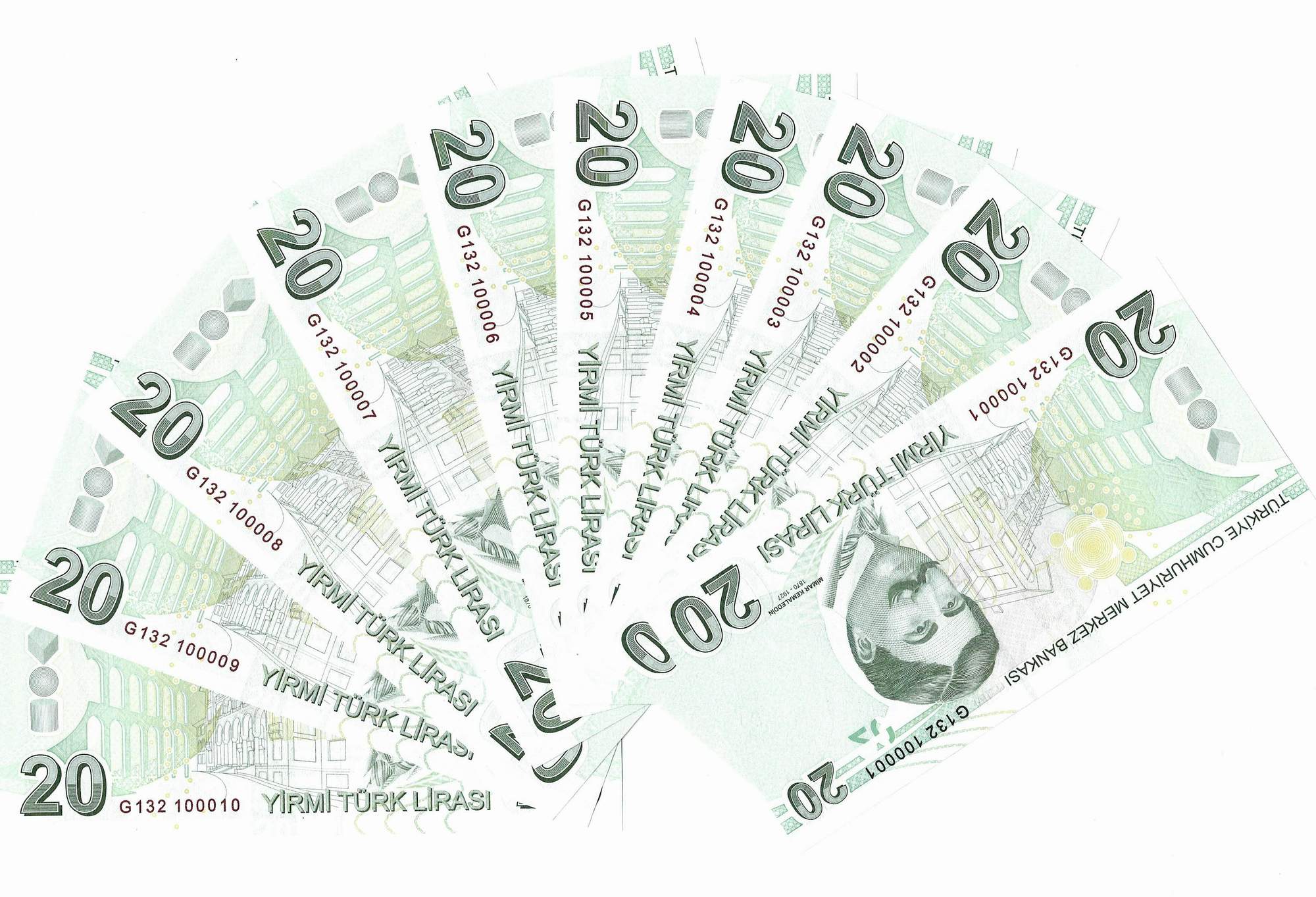 TURKEY 9. EMS.20 TL PREFIX G132 100001-02-03-04-05-06-07-08-09-10 2023 ...