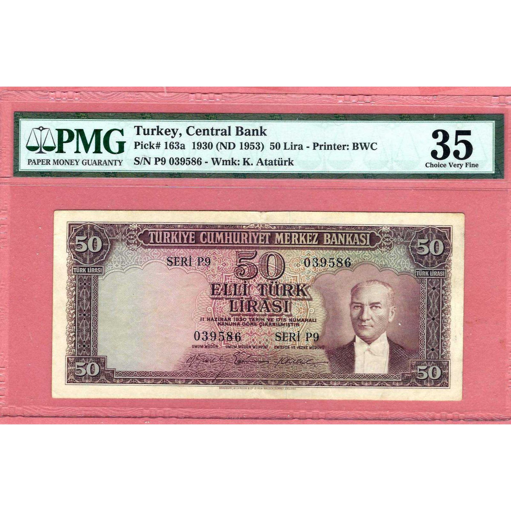 5. EMİSYON 3. TERTİP 50 TL P9 PMG SERTİFİKALI 35 ÇT - trakyakoleksiyon.com