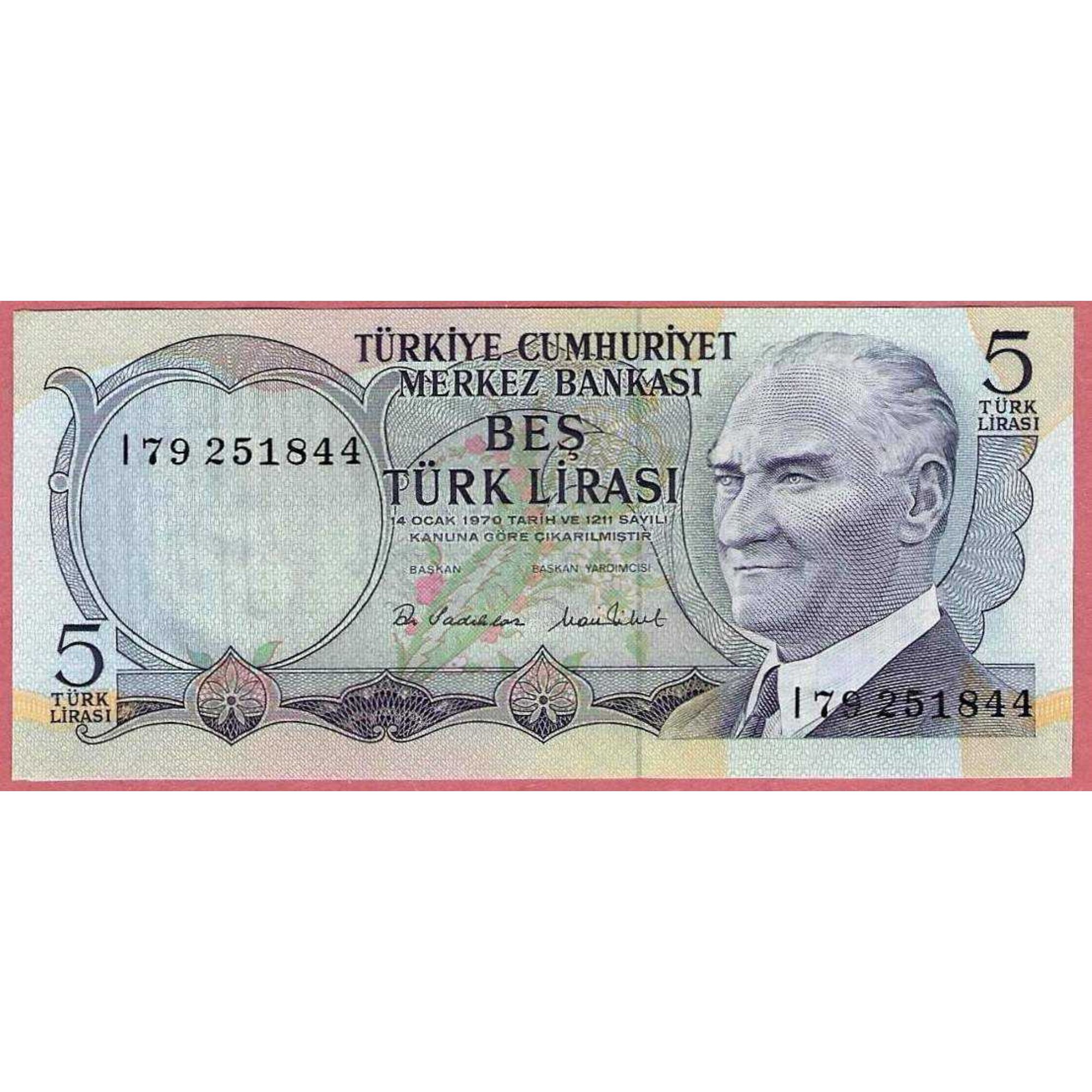TURKEY 6. EMISYON 5 TL SERIAL I79 UNC - trakyakoleksiyon.com