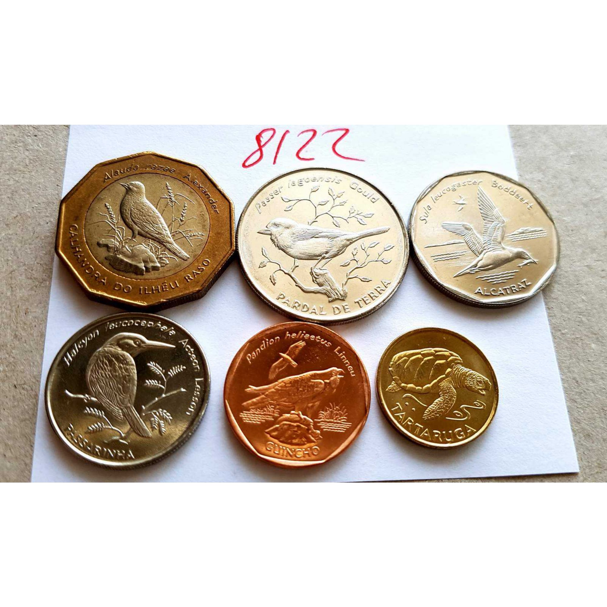 8122 Cape Verde - Birds - set 6 coins 1 5 10 20 50 100 Escudos 1994 UN ...