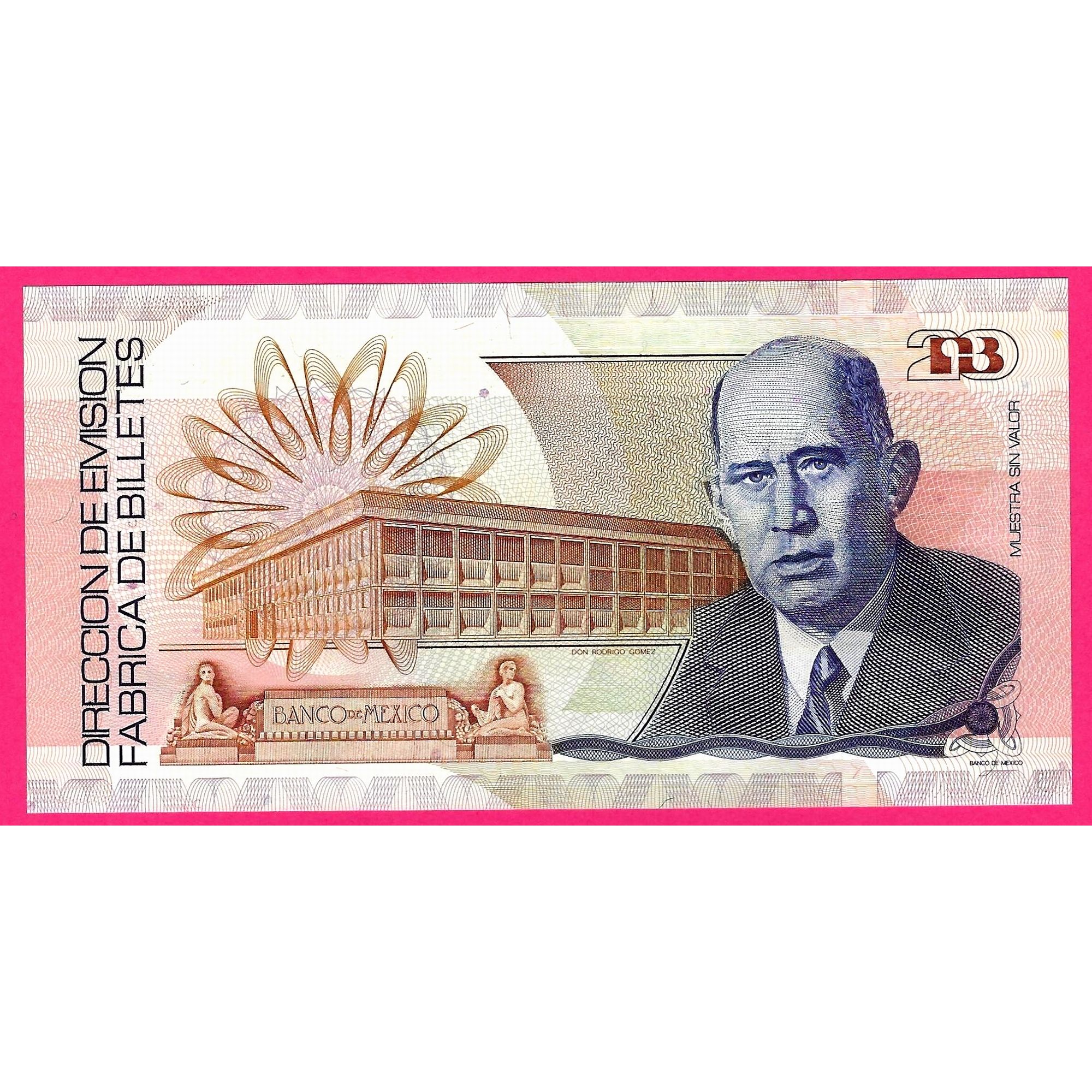 MEXICO 1989 SPECIMEN 20 Anniv Bill Factory UNC (TK 16 812 ...