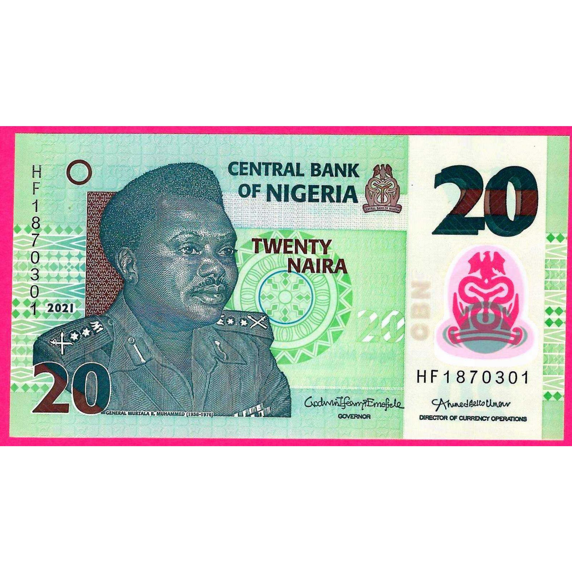 NIGERIA 20 Naira, 2021 p34 UNC - trakyakoleksiyon.com