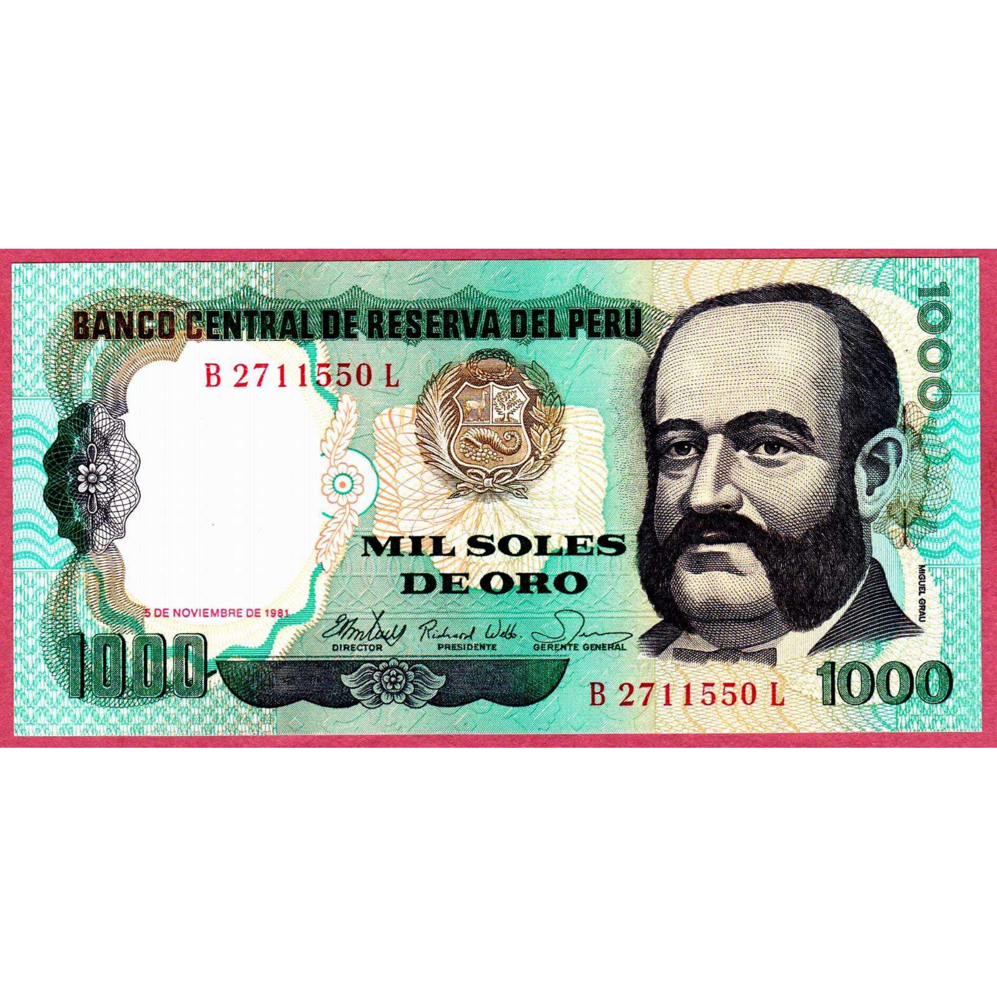 PERU 1981 YILI 1000 SOLES ORO ÇİL - trakyakoleksiyon.com