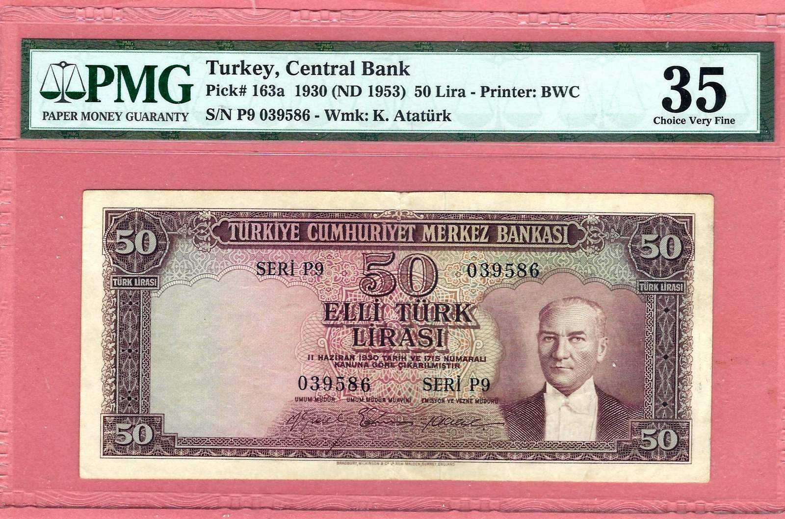 5. EMİSYON 3. TERTİP 50 TL P9 PMG SERTİFİKALI 35 ÇT - trakyakoleksiyon.com