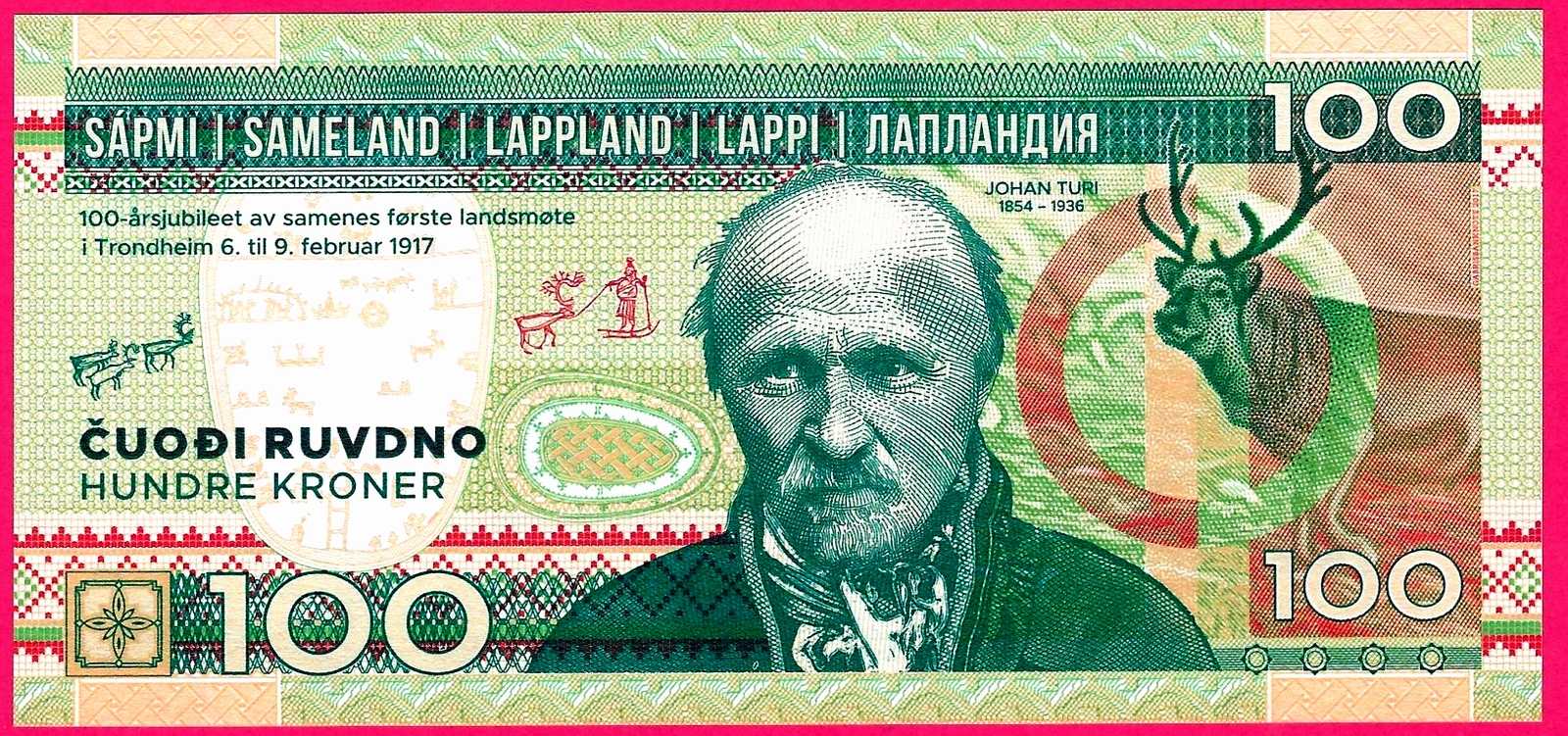 LAPLAND (FINLAND) 100 KRONER BANKNOTE GABRIS ART FUN-FANTASY NOTE 2017 ...