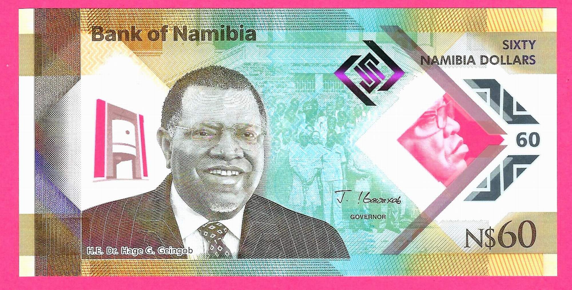Namibia 60 Dollars ND 2025 60TH Commemorative Polymer P 19 UNC (TK 17 ...